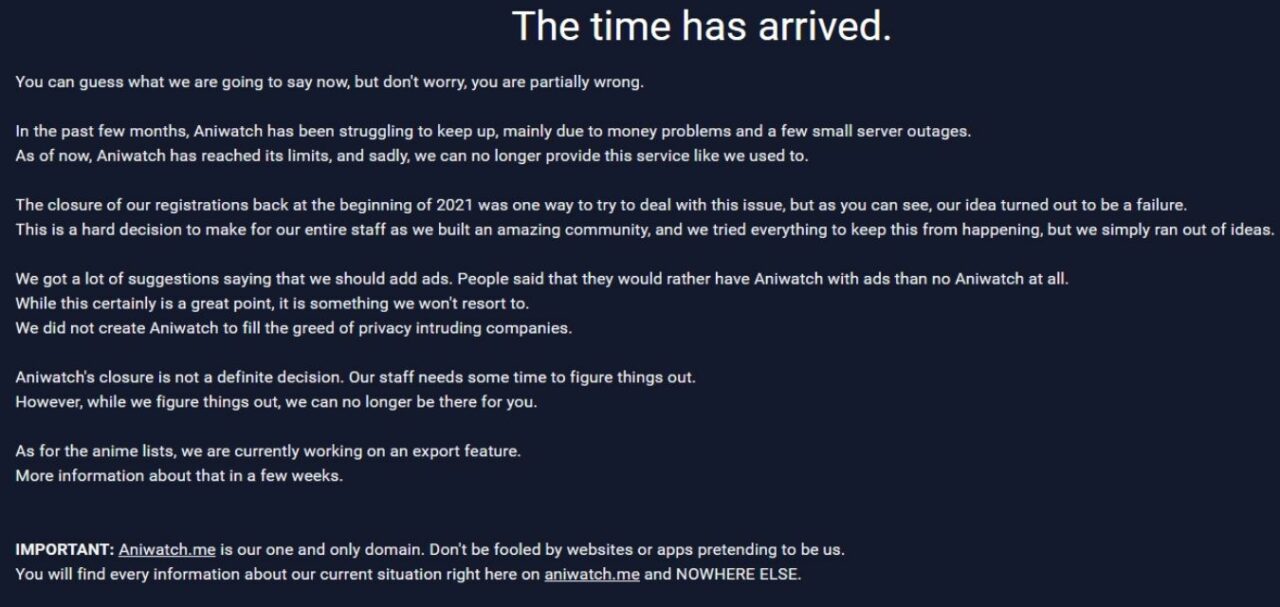 Aniwatch Streaming Platform Shuts Down. Will it Ever Return?