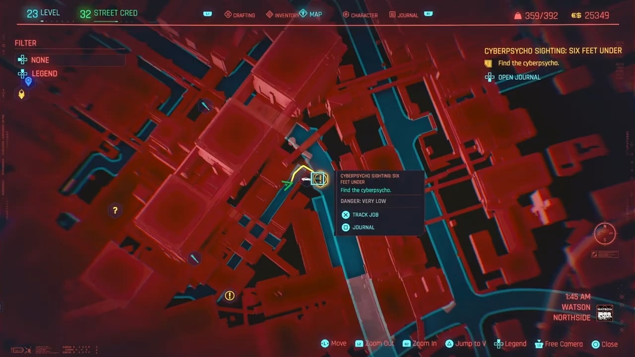 Emplacements et stratégies d'observation du Cyberpunk 2077 Cyberpsycho