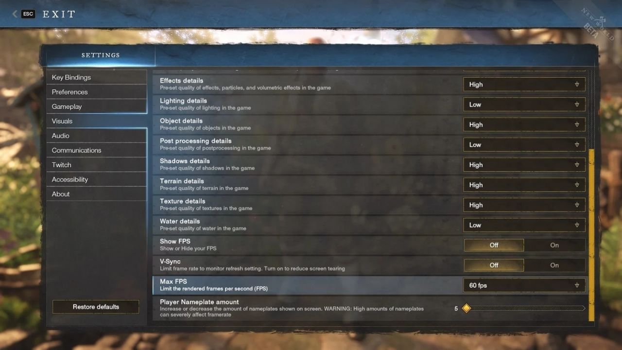 How to reduce lag in New World and increase FPS?