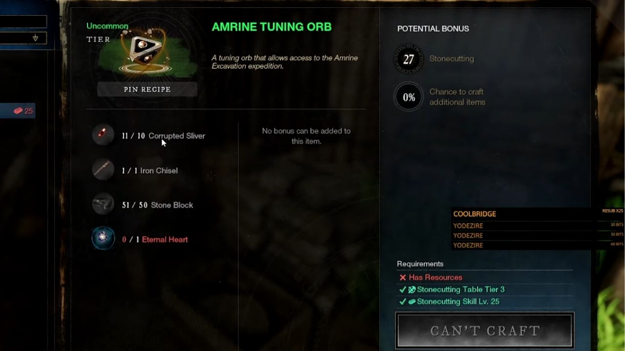 How to get / craft Amrine Tuning Orb in Amazon’s New World?