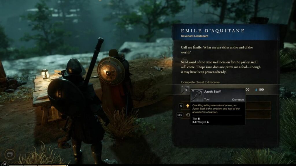 Yonas Alazar location in New World-Covenant Commitment guide