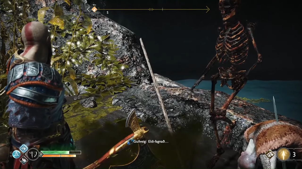 Where to find three bones of Gullveig in God of War 2018?