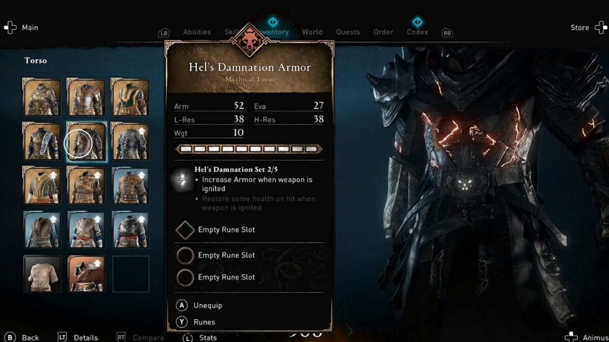 How to obtain the Hel’s Damnation armor set pack in AC Valhalla?