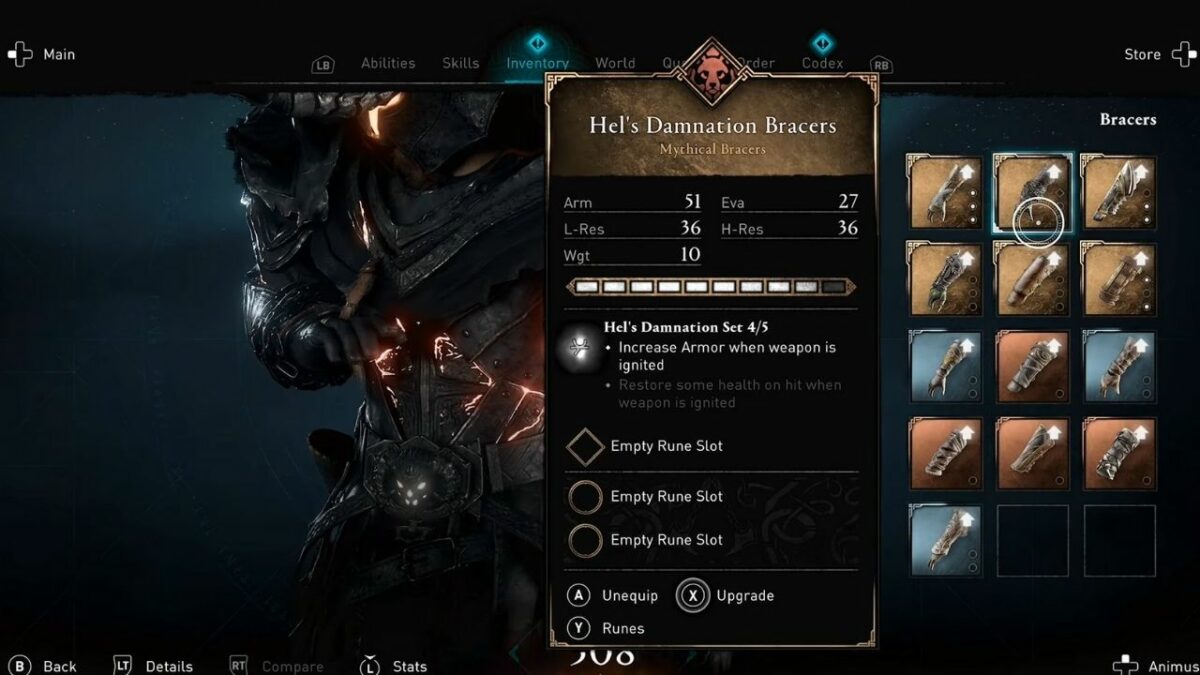 How to obtain the Hel’s Damnation armor set pack in AC Valhalla?