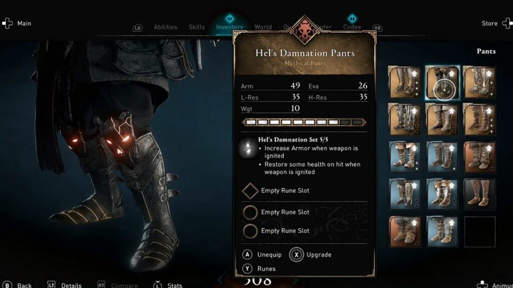 How to obtain the Hel’s Damnation armor set pack in AC Valhalla?