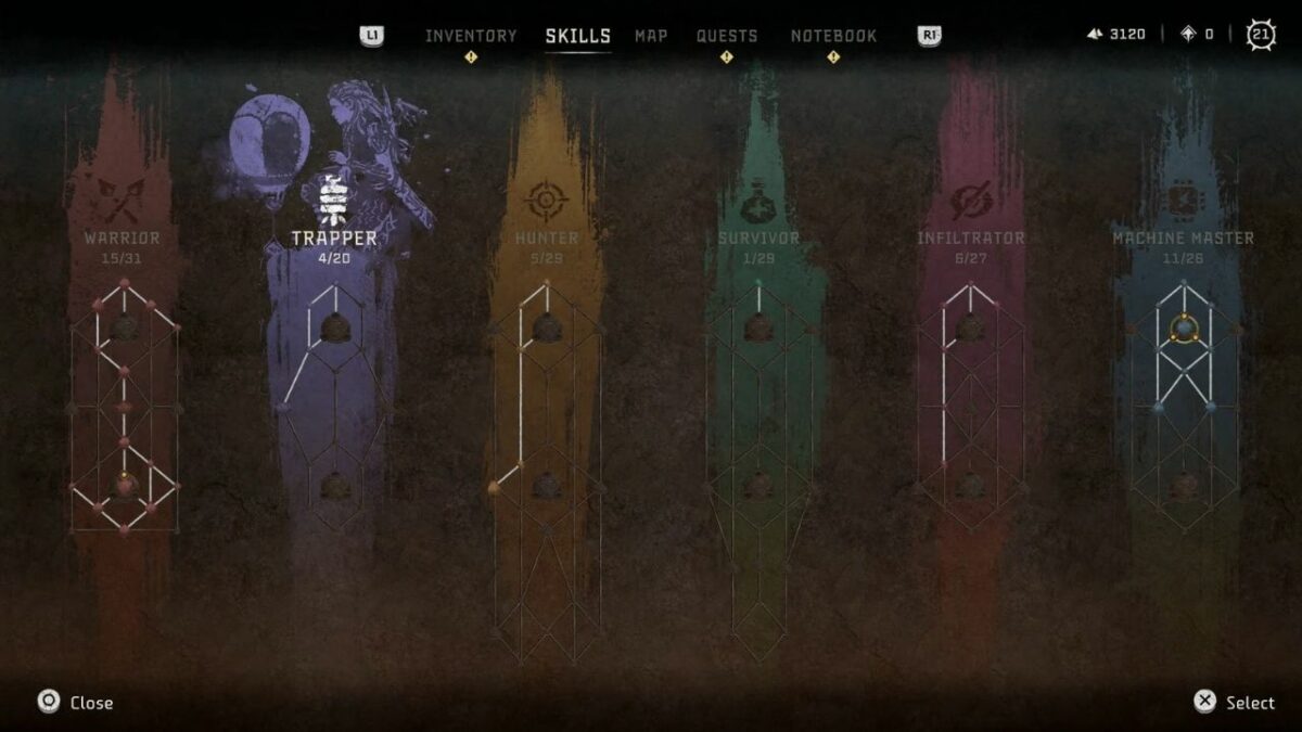 What are the skill tree upgrades in Horizon Forbidden West?