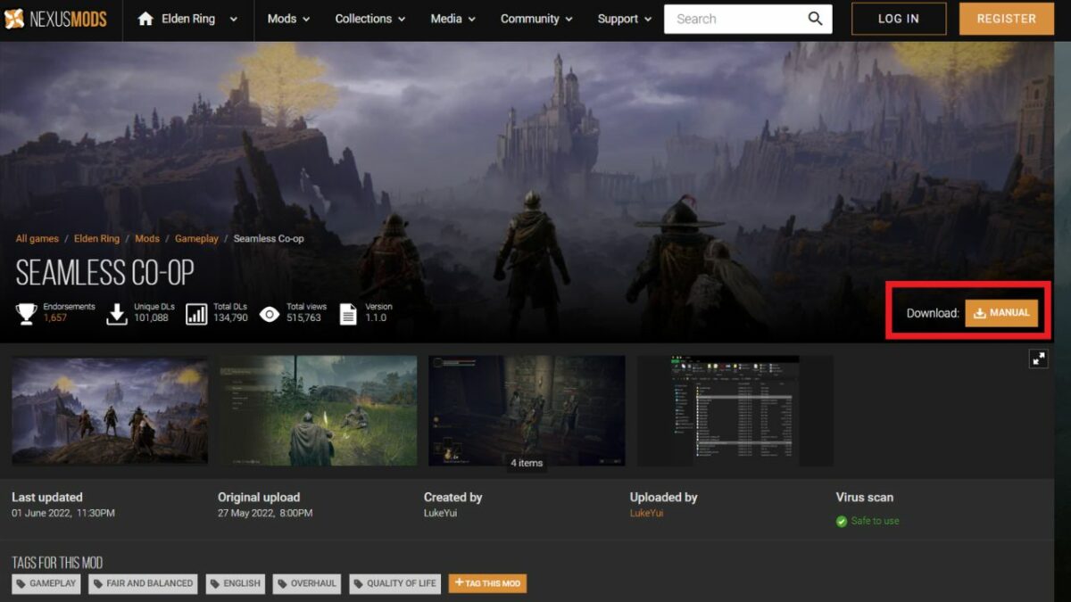 How to install and play Elden Ring seamless co-op mod?
