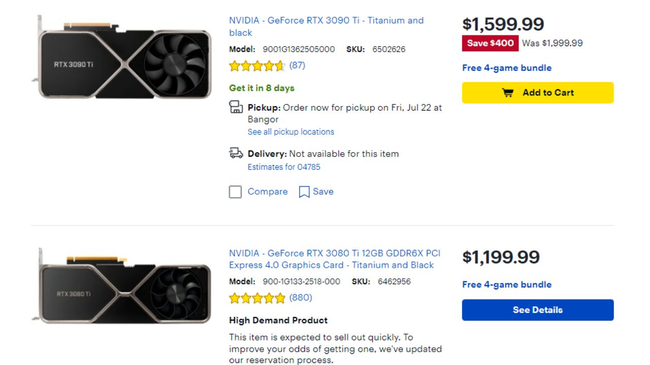 NVIDIA’s RTX 3090 and 3080 GPUs Listed At Discounted Prices