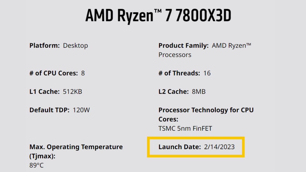 AMD Set to Launch Ryzen 7000X3D Series on February 14