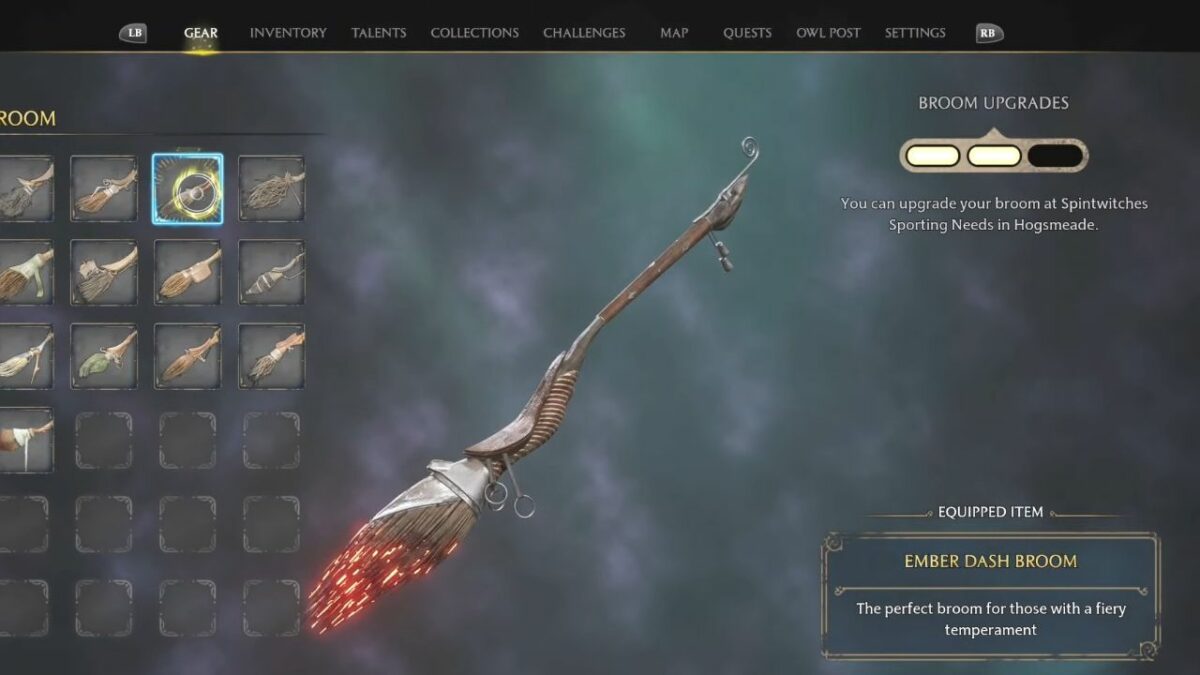 What are the top 5 best-ranked brooms in Hogwarts Legacy?