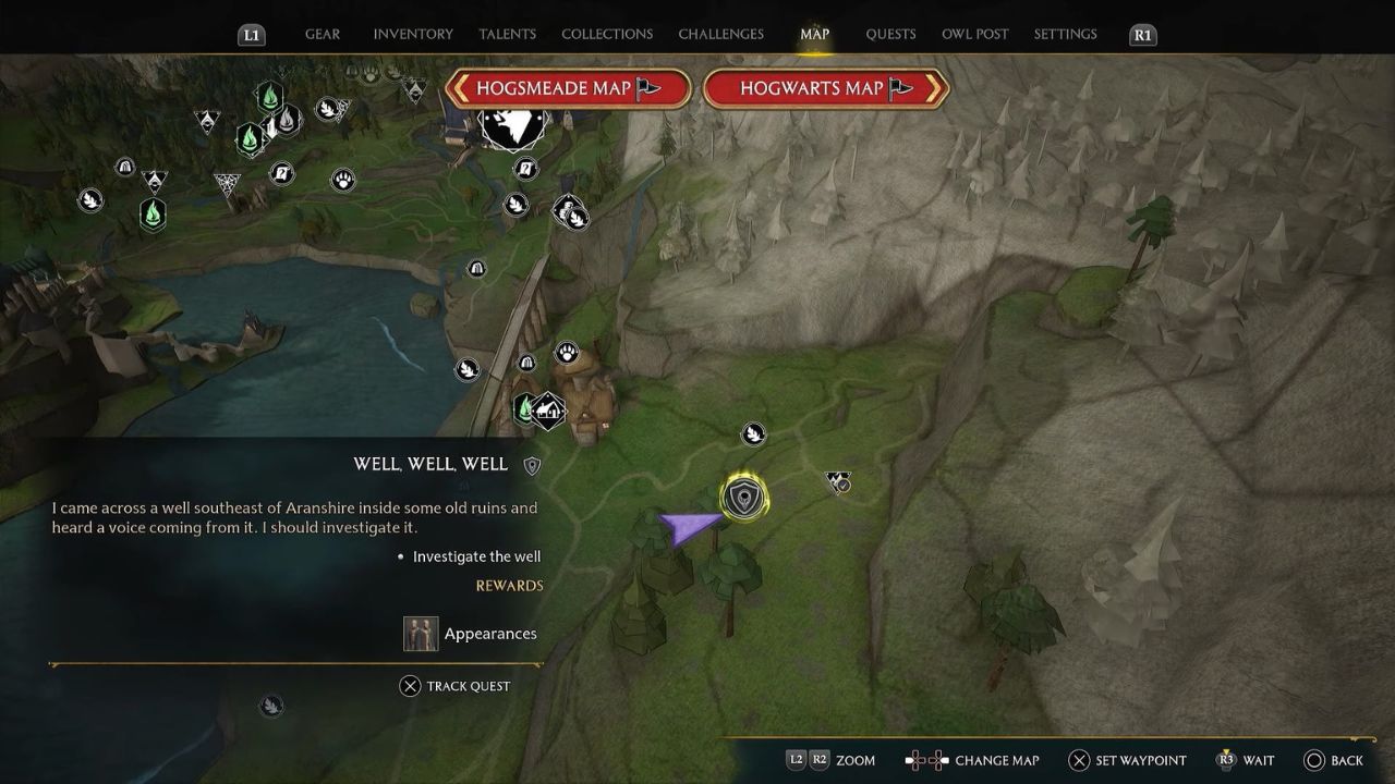 Well, Well, Well Map Location Hogwarts Legacy