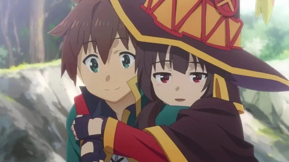 Who does Kazuma end up with in Konosuba?