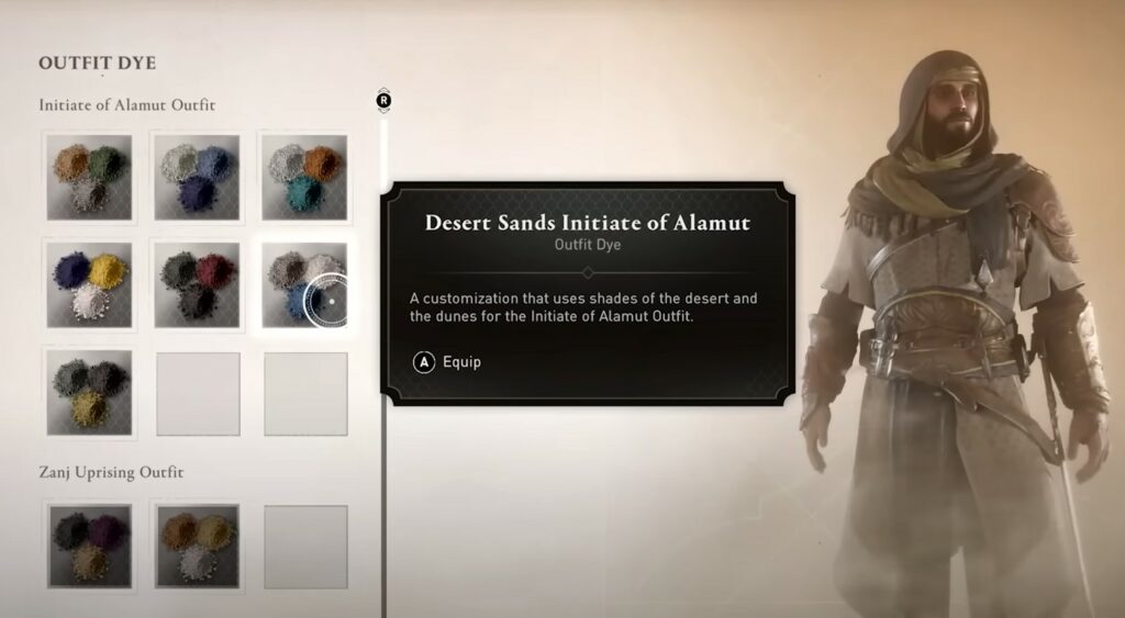 AC: Mirage will bring back the ability to dye outfits