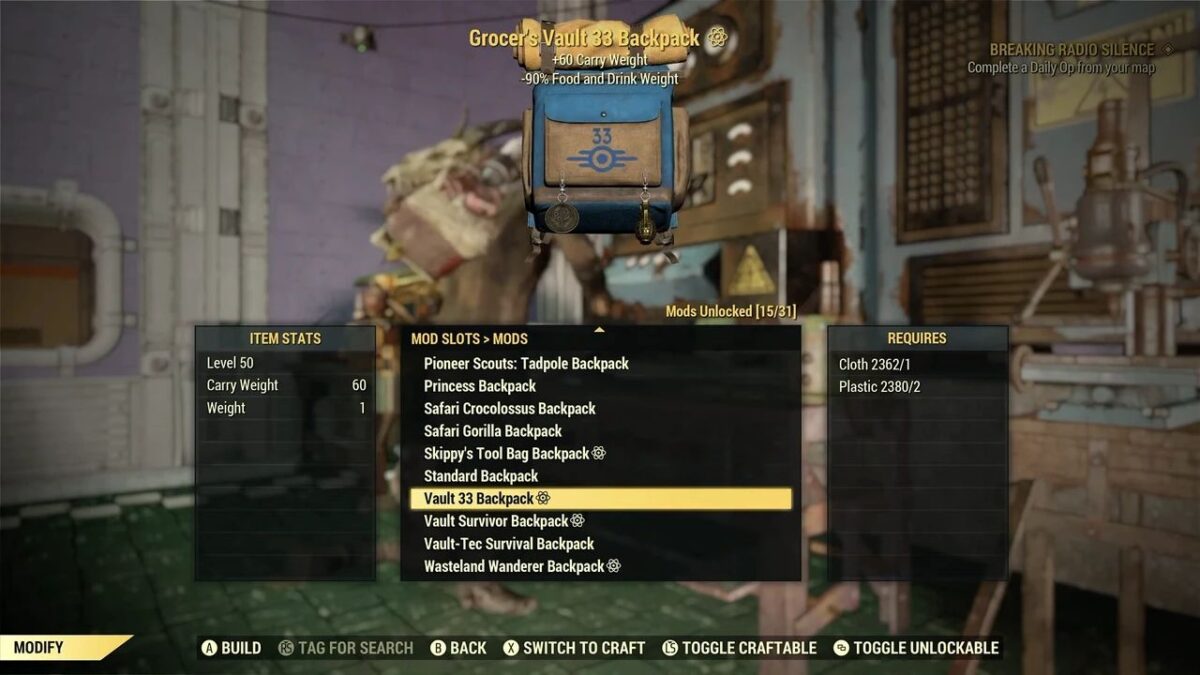 How to get Lucy’s Backpack from Vault 33 in Fallout 76?