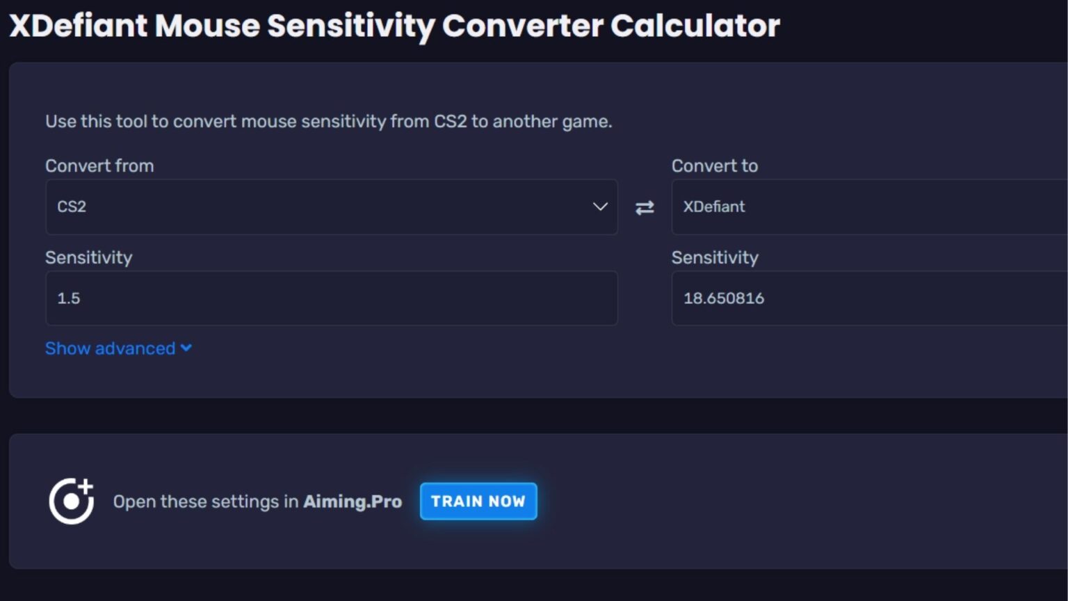 How to convert sensitivity in XDefiant? Controls Guide