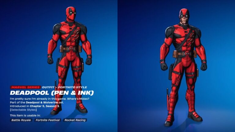 New Deadpool And Wolverine Skins in Fortnite