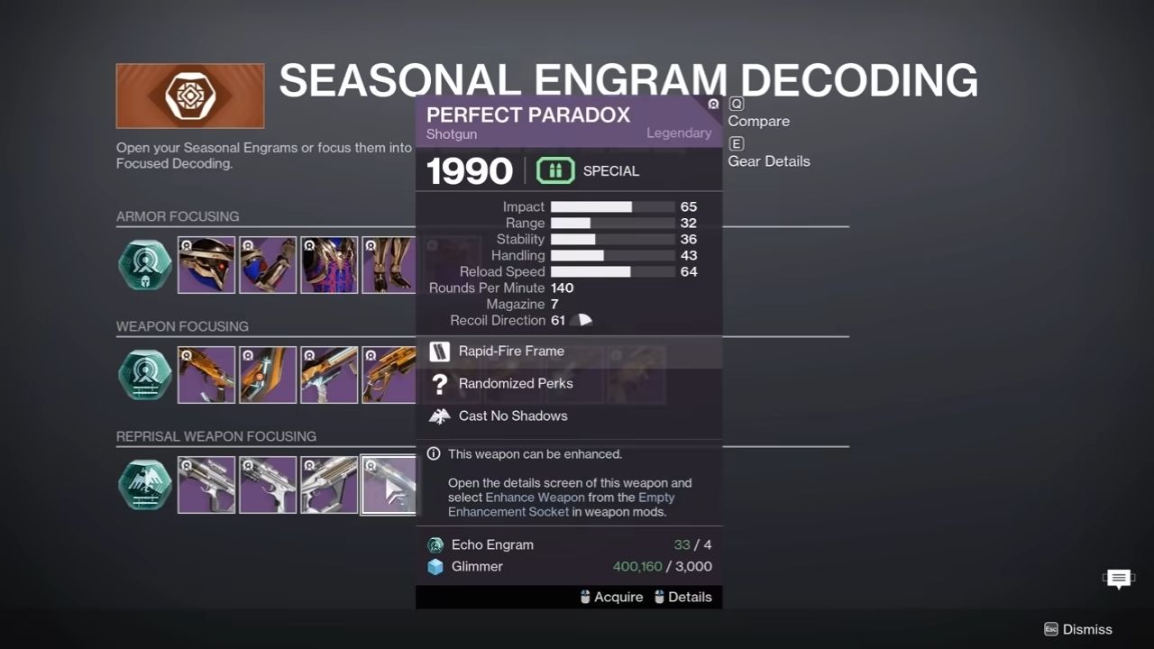 Perfect Paradox God Roll Guide For Destiny 2