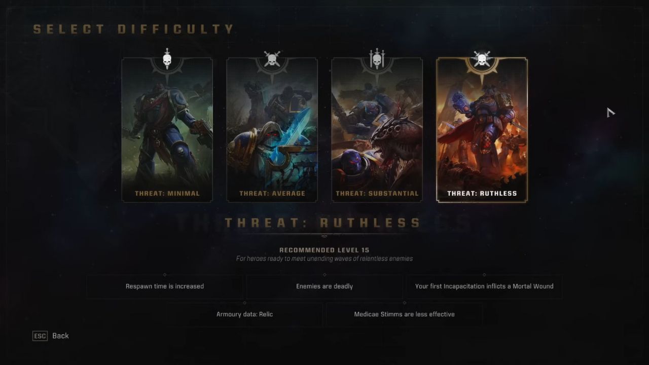 Warhammer 40K Space Marine 2 Difficulty Levels Explained