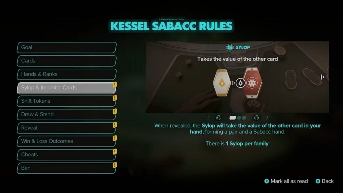 Anleitung zum Spielen von Kessel Sabacc in Star Wars Outlaws