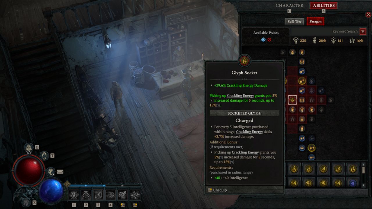 How to upgrade Glyphs on the Paragon Board in Diablo 4?