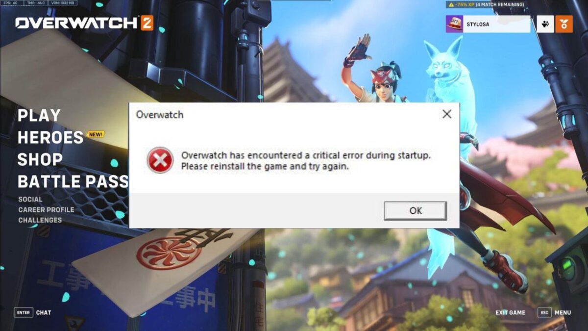 How to fix startup critical error in Overwatch 2?