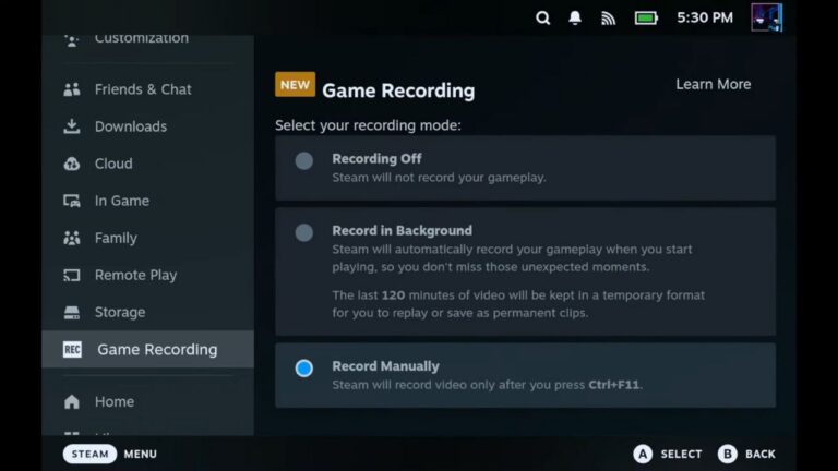 Game Recording is finally on Steam Deck!