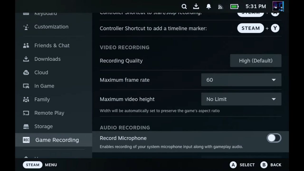 Game Recording is finally on Steam Deck!
