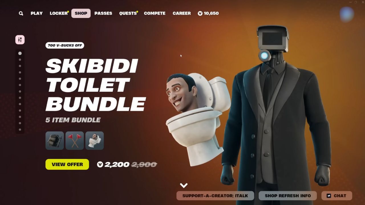 Comment obtenir le nouveau skin de toilettes Skibidi dans Fortnite