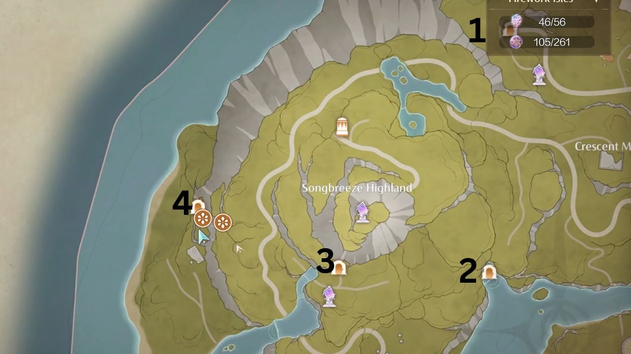 What are the Firework Isle Cave locations in Infinity Nikki?