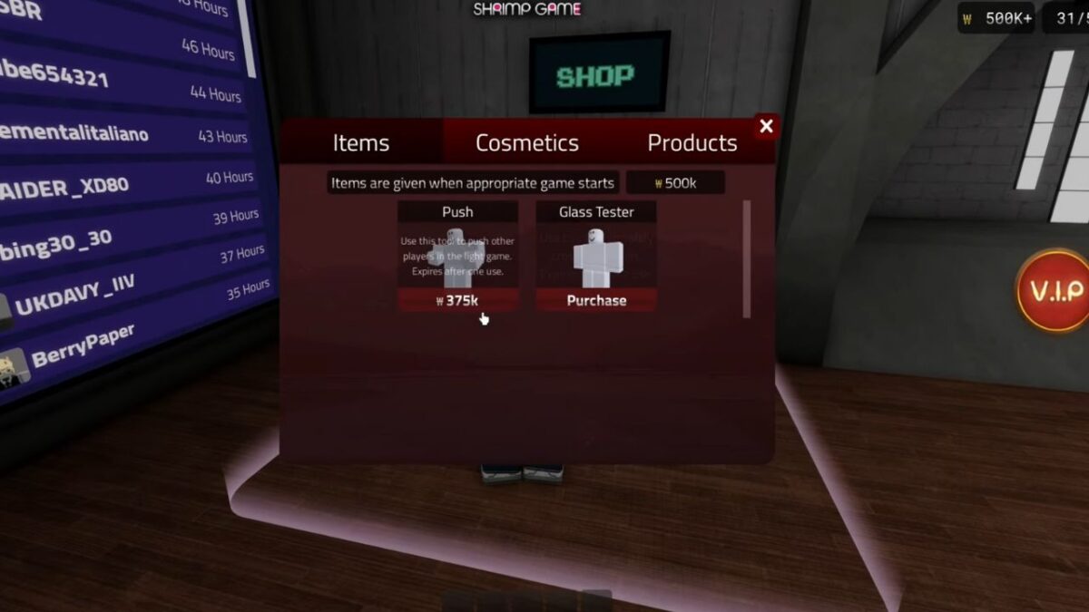 How to push someone in the Shrimp Game? Roblox Guide