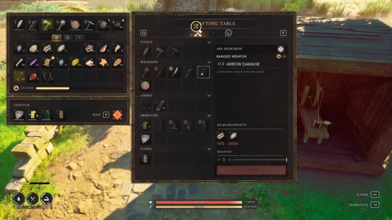 How to craft a bow and arrows in RuneScape: Dragonwilds?